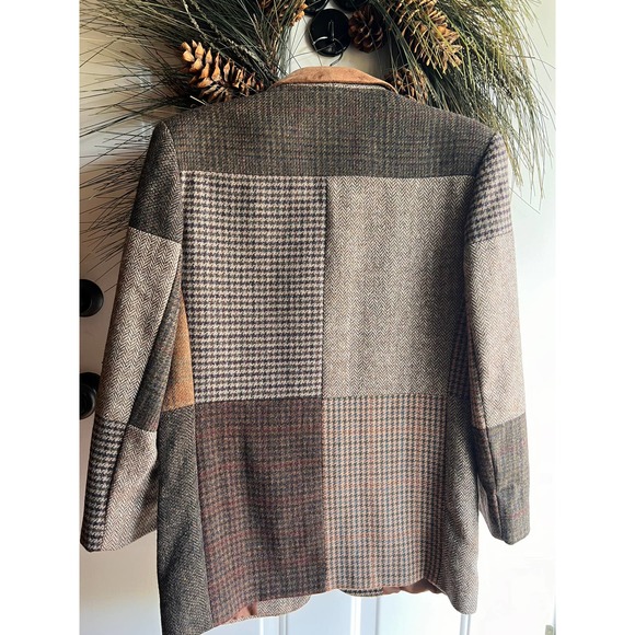 International | Jackets & Coats | Vintage Tweed Leather Suede Patchwork ...